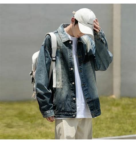 남성 청 자켓 코디 데님 재킷 패치 의류 디자인 진 티몬