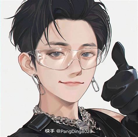 眼镜暖男 微笑 帅气男头 侵权必删 花瓣网