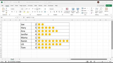 How To Create Star Rating In Excel Youtube