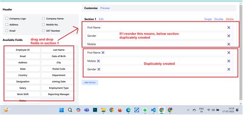 Html Drag And Drop Form Customizer Duplicate And Empty Fields Issue When Reordering Stack