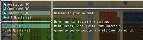 MV YEP QuestJournal Separate Tutorial Tab Question RPG Maker Forums