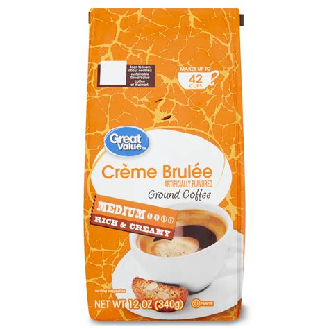 Great Value Crème Brulee Medium Roast Ground Coffee 12 Oz Bag