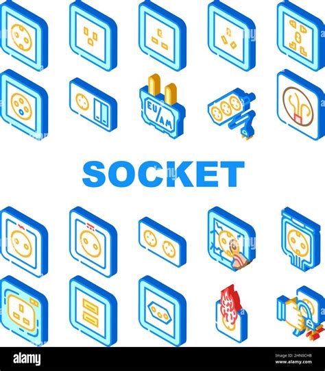 Socket Power Electrical Accessory Icons Set Vector Stock Vector Image And Art Alamy