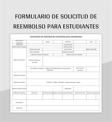 Plantilla De Excel Formulario De Solicitud De Reembolso Para