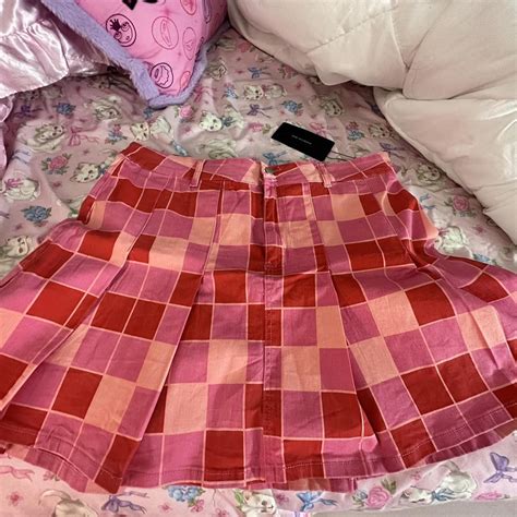 Dolls Kill Pink Plaid Skirt Brand New With Tags 3x Depop