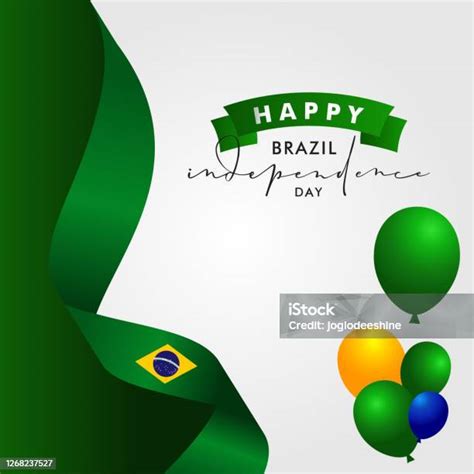 브라질 독립 기념일 벡터 디자인 일러스트로 축하의 순간을 맞이합니다 9월에 대한 스톡 벡터 아트 및 기타 이미지 9월