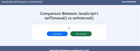 Difference Between The Javascripts Settimeout And Setinterval