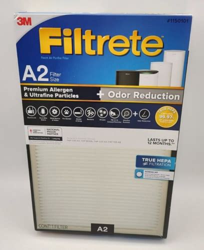 3m Filter A2 Filter Filtrete Air Purifier Premium Odor Reduction Hepa