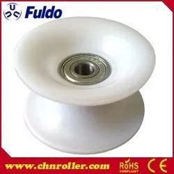 U Groove Plastic Pulley Wheels Wire Guide Rollers PU 55 08 30 In Door