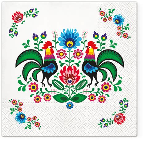 Serwetki Tissue warstwowe x Decor FOLK MEMORY składane na szt w op Bolsius