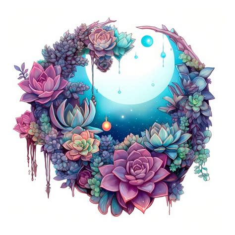 Premium Ai Image Crescent Floral Design