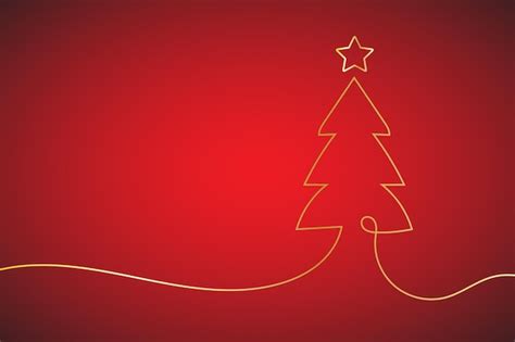 Árvore de natal fundo vermelho Vetor Premium