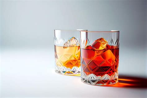 Premium Photo Two Cocktail Glasses On White Background With Copy