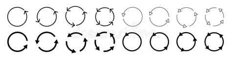 Circle Arrow Icon Set Circular Arrow Icon Refresh Reload Set Of Circle Arrows Stock Vector