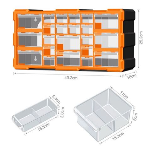 Plastic Box Rectangular Box Tool Box Screw Fittings Classification Grid Multi Grid Storage