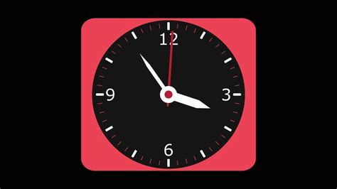 Analog Clock Icon Spinning Animation Beautiful Analog Clock With Border Red Color 56331168