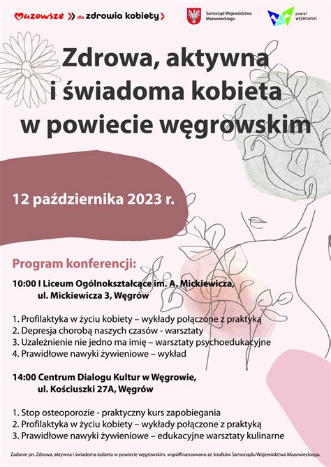 Zaproszenie na konferencję dot projektu pn Zdrowa aktywna i świadoma