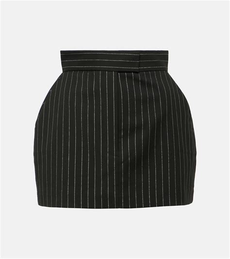 High Rise Pinstripe Miniskirt In Black Alex Perry Mytheresa