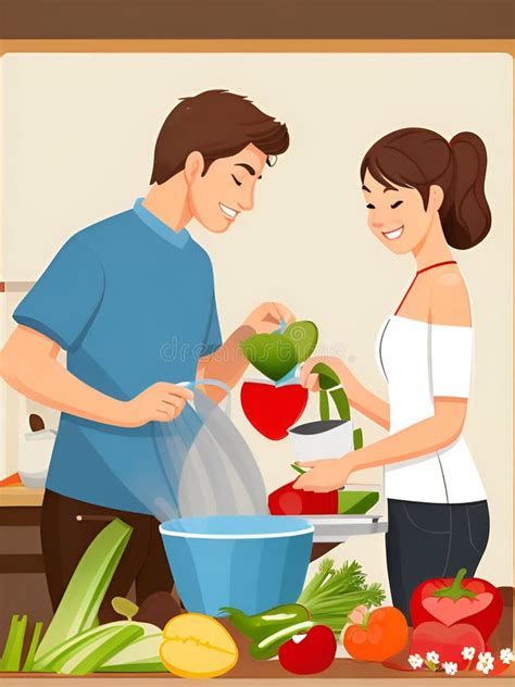 Male And Female Intimate Lovers Romantic Lovers Love Warm Kitchen