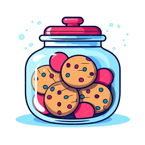 Premium Vector Vector Of A Glass Jar Filled With Cookies On A Table