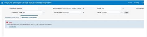 Sql Query Execution Time Exceeded Limit During Report Generation — Oracle