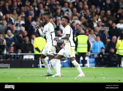 Real Madrid´s Eduardo Camavinga L And Real Madrid´s Vini Jr R