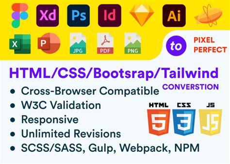Convert Figma To Html Psd To Html Responsive Bootstrap 5 Tailwind Website By Nahidex Fiverr