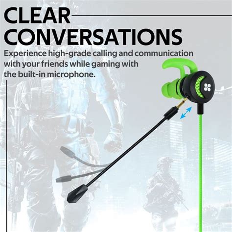 Promate Gaming In Ear Headphones High Fidelity Gaming 35mm Wired