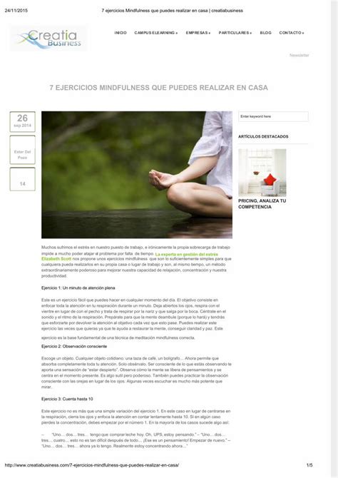 PDF 7 Ejercicios Mindfulness Que Puedes Realizar En Casa Creatiabusiness Pdf DOKUMEN TIPS