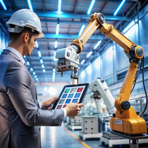 Manager Technical Industrial Engineer Working And Control Robotics With