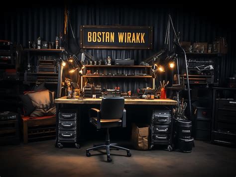 Premium Photo Backdrop Of Workshop Energy Shots Snacks Shack Toolbox