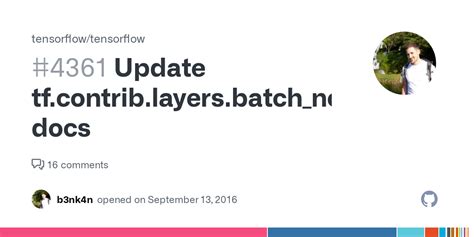 Update Ntriblayersbatchnorm Docs · Issue 4361 · Tensorflow