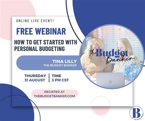 Budgetingwebinar Financialfreedom Takecontrol Financialgoals Thebudgetbanker Tina Lilly