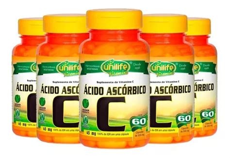 Vitamina C ácido Ascórbico 5 X 60 Cápsulas Unilife Mercadolibre