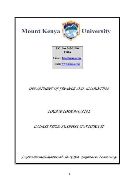 business statistics ii pdf statistical hypothesis testing