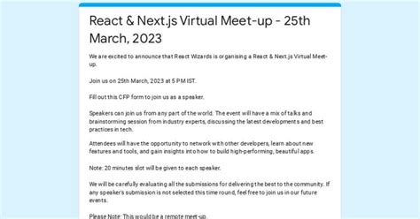 Megha Kumari On Linkedin React And Next Js Virtual Meet Up 25th March