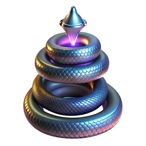 Abstract 3d Render Of Interlocking Rings With Scales And A Spire 55853144 Png