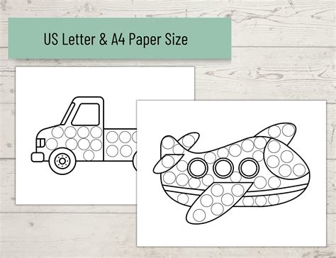 Transportation Dot Marker Printable Activity Pages Do A Dot Coloring