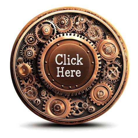 Steampunk Themed Inside A Circle With Gear Pattern Button Wi Website