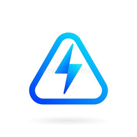 Triangle Thunder Bolt Logo Icon Symbol For Technology Power Or Entertainment Company Stock