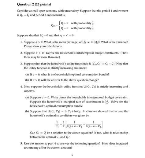 Solved Question 2 25 Points Consider A Small Open Economy