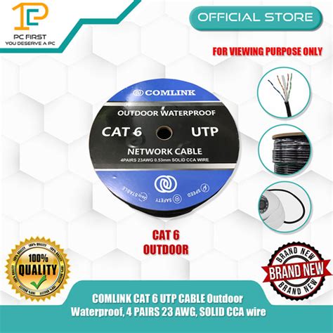 COMLINK CAT 6 UTP CABLE Outdoor Waterproof 4 PAIRS 23 AWG SOLID CCA