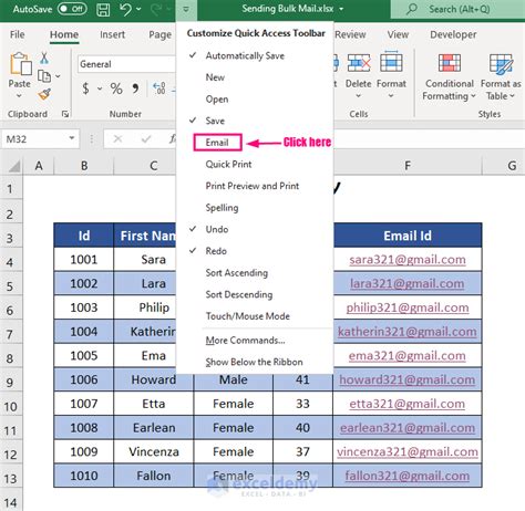 How To Send Bulk Email From Outlook Using Excel 3 Ways Exceldemy