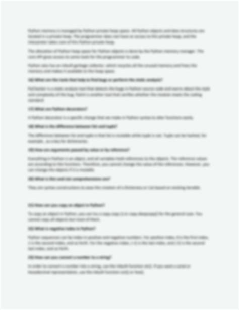 Solution Python Most Ask Interview Qsn Studypool