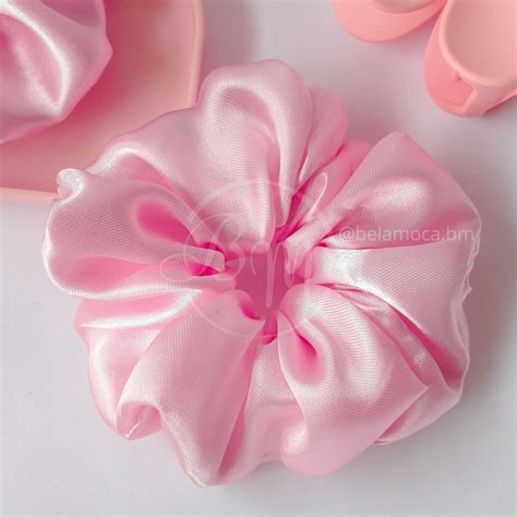 Scrunchie de Cetim Rosa bebê Bela Moça