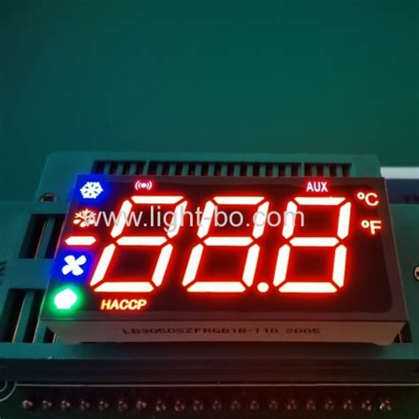 Multicolour Triple Digit 7 Segment Led Display With Minus Sign For Refrigerator Control Panel
