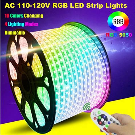 Led Strip Lights Remote Control Rgb Ac 220v Smd 5050 60 Ledsm