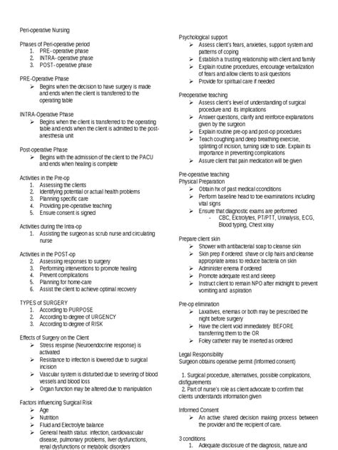 Periop Handouts Doc Surgery Anesthesia