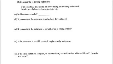 solved 12 consider the following statement if an object