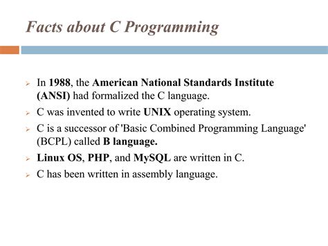 Introduction To C Programming Language PPT